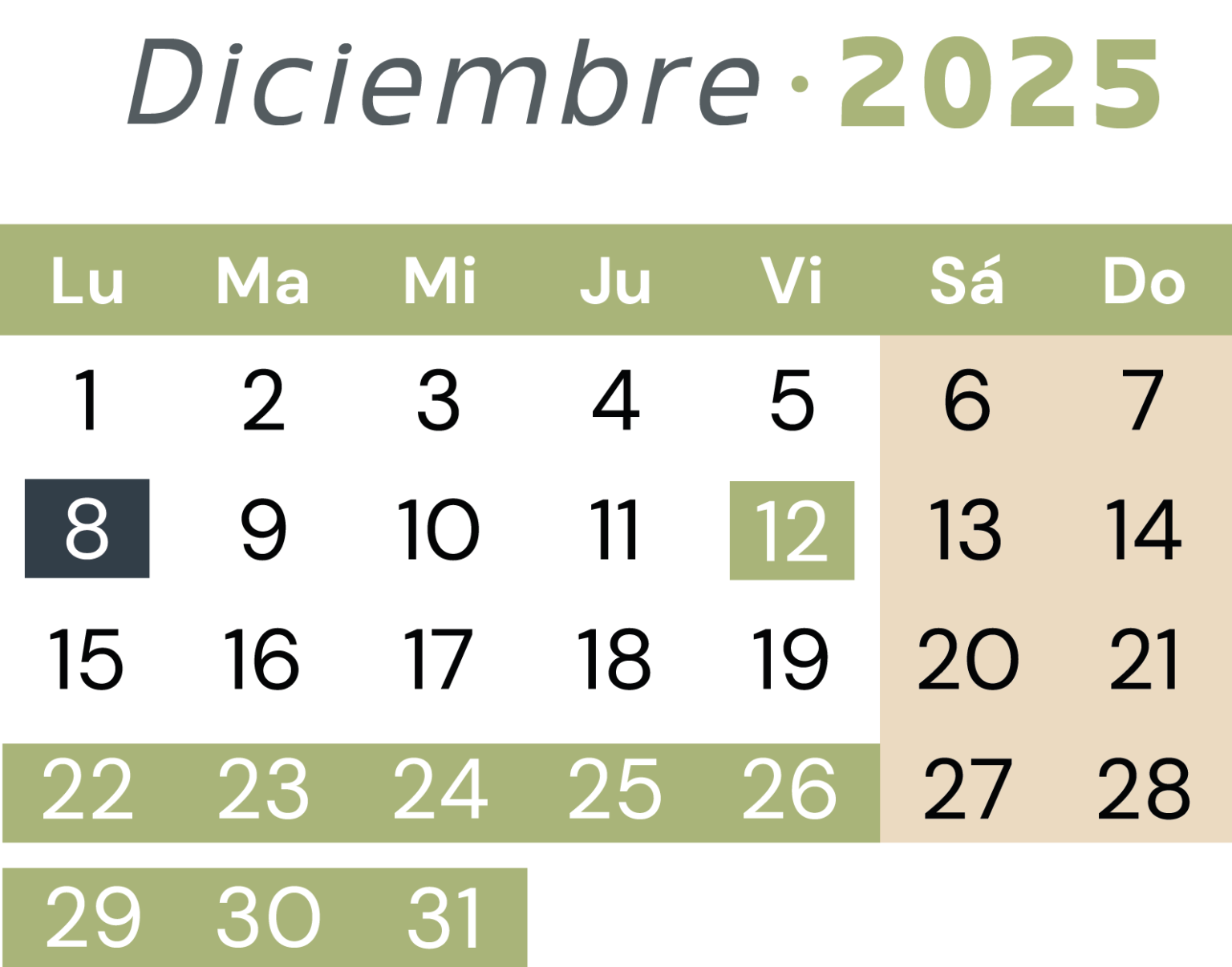Calendario 2025 - Tribunal de Justicia Administrativa del Estado de ...